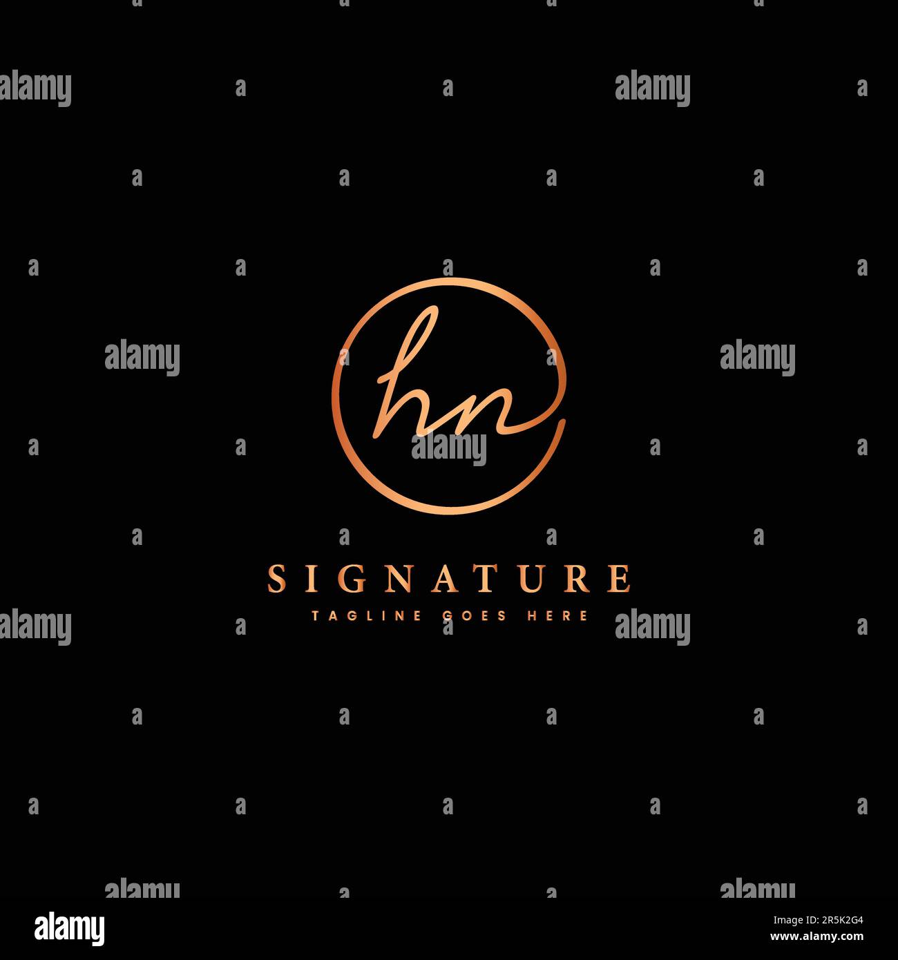 H, N, HN Initial letter handwritten and signature vector logo. Business ...
