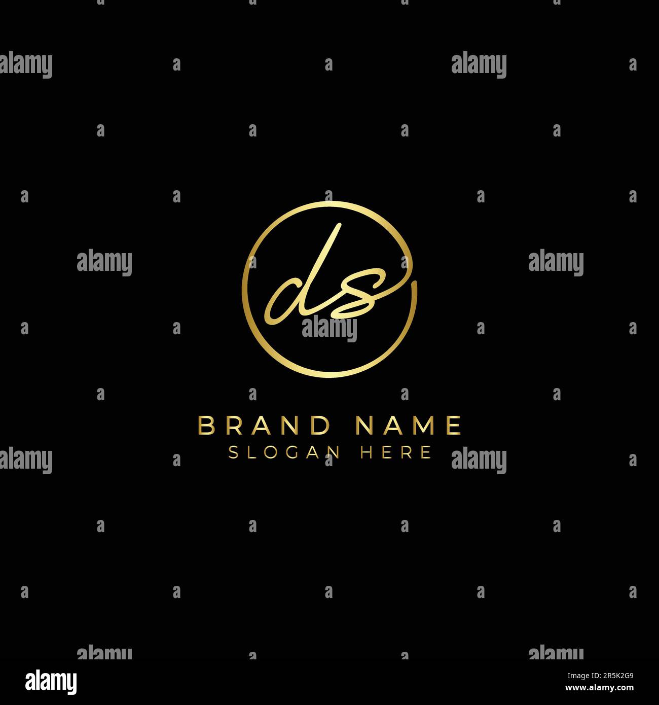 D, S, DS Initial letter handwritten and signature vector logo. Business ...