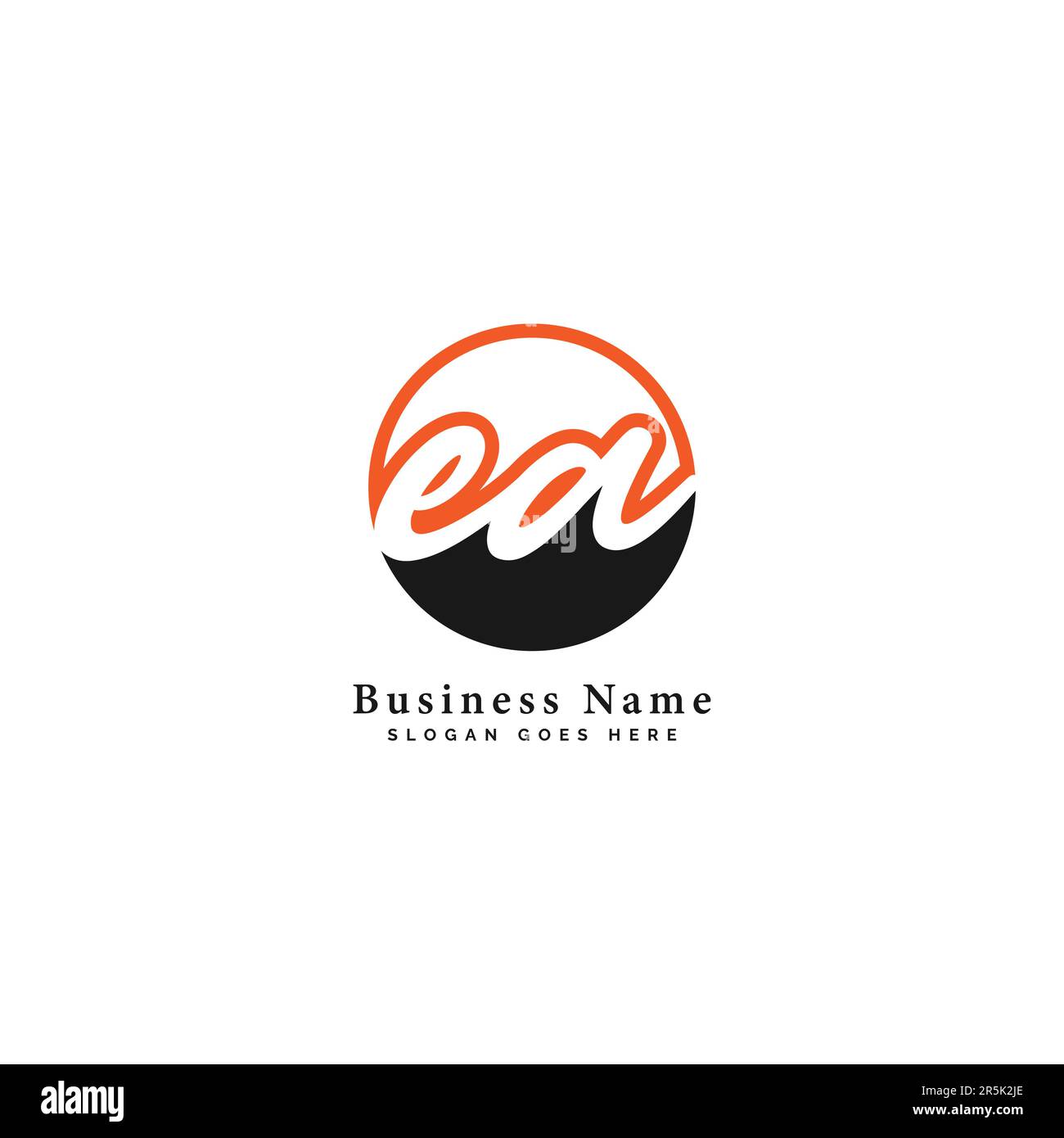 E, A, EA Initial letter handwritten and signature vector image template ...