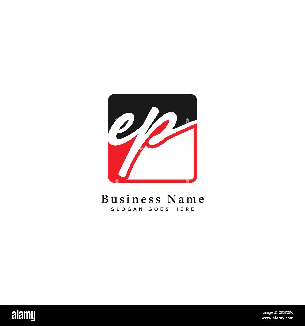 E, P, EP Initial letter handwritten and signature vector image template ...