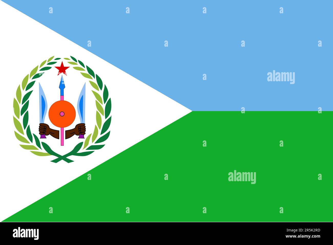 State flag of Republic of Djibouti. The official colors and proportions ...