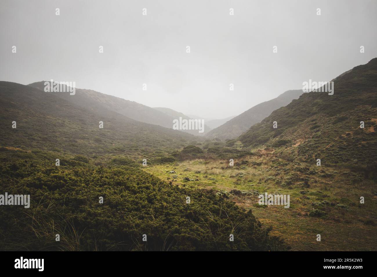 Portuguese landscape in the rainy season in the southwest of the ...