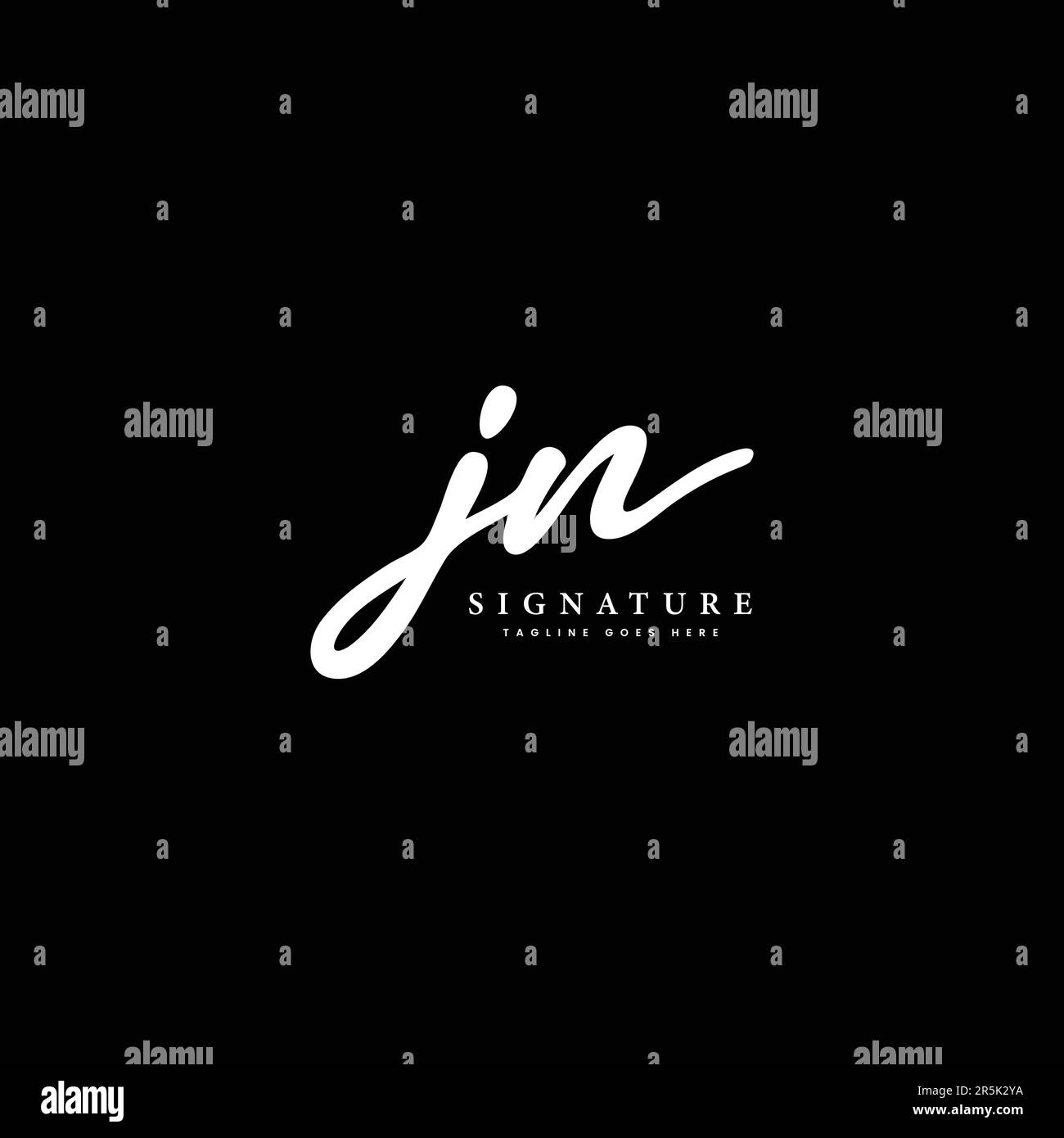 J, N, JN Initial letter handwritten and signature vector image logo ...