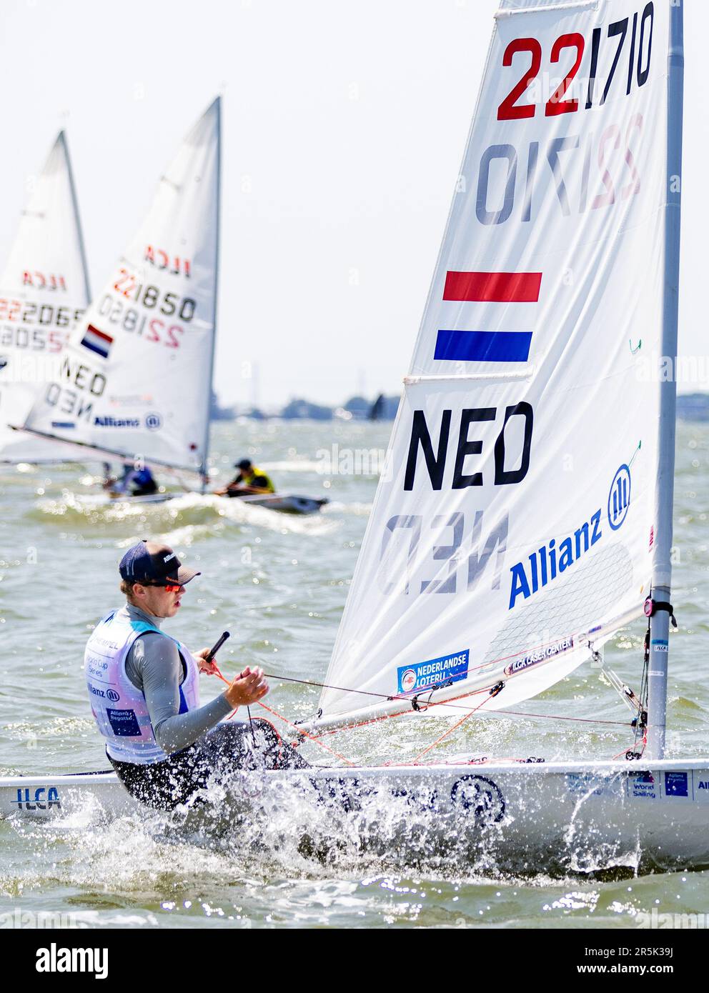 ALMERE - Thomas van Ofwegen in the class Ilca7 during the medal races ...