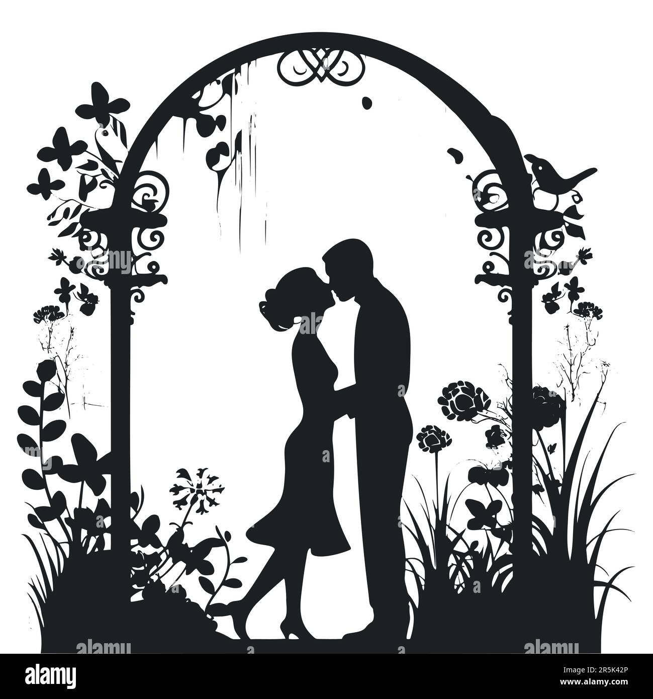 Bride Silhouette Black And White