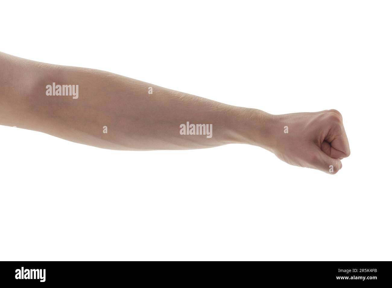 Man fist from above isolated on white background, template photo Stock ...