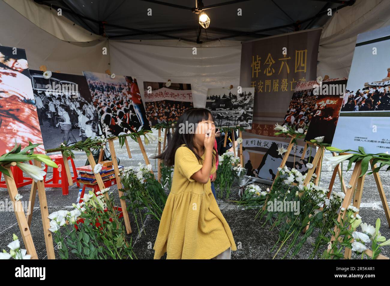 Taipei, Taipei, Taiwan. 4th June, 2023. A girl reacts as she visits the ...