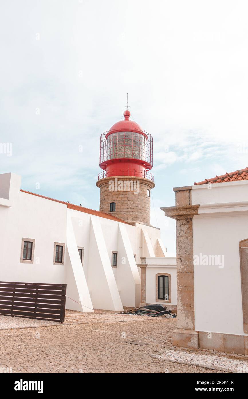 Famous Cabo de Sao Vicente Lighthouse point at the end of the ...