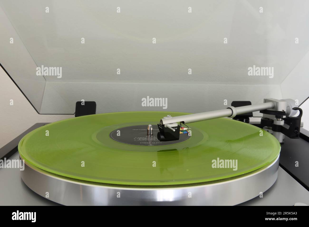 Colored vinyl on the record player Stock Photo - Alamy