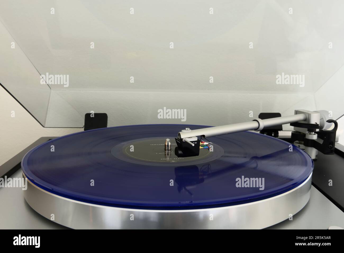 Colored vinyl on the record player Stock Photo - Alamy
