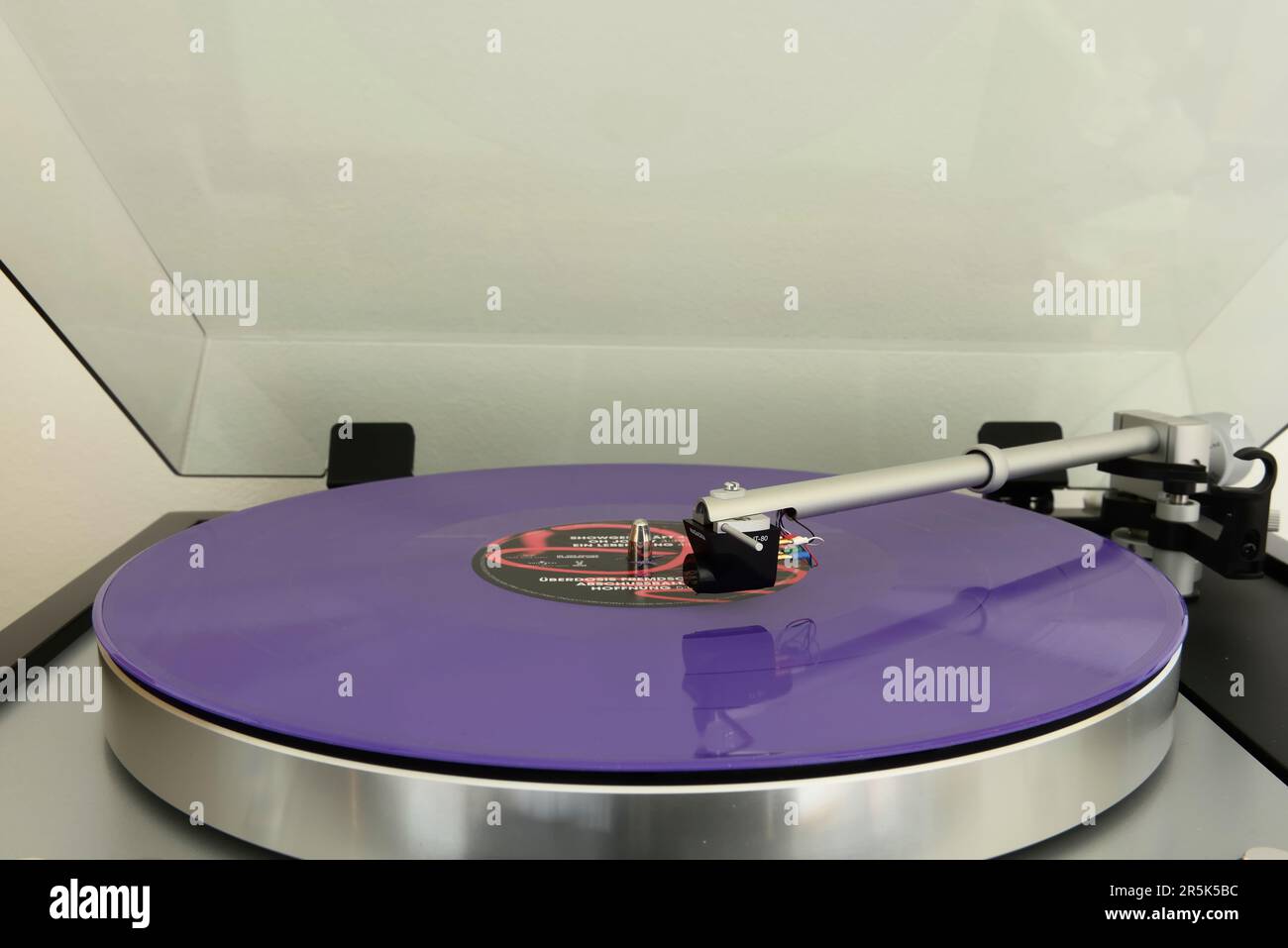 Colored vinyl on the record player Stock Photo - Alamy