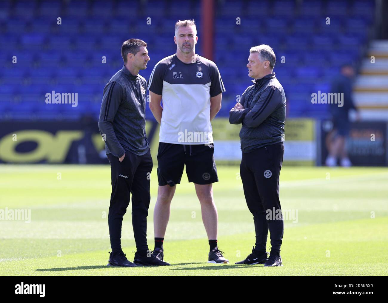 Partick Thistle manager Kris Doolan, goalkeeping coach Kenny Arthur and ...