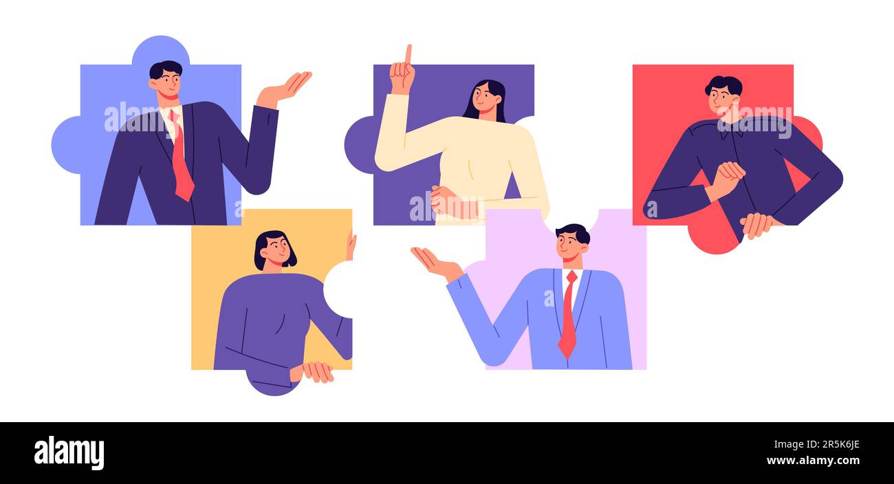 Joint teamwork, building business team, working people connecting ...