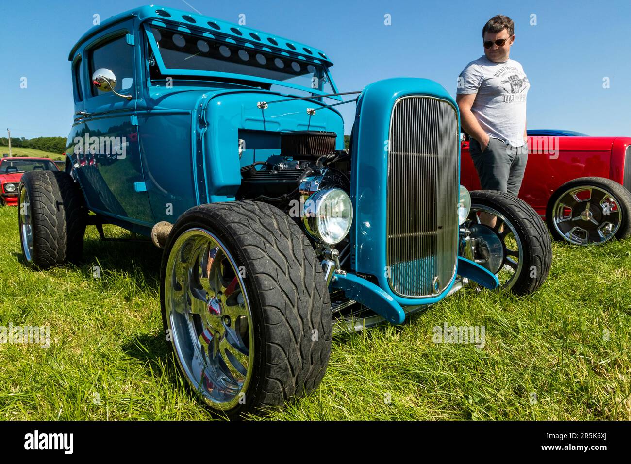 American style hot rods. Classic car meet at Hanley Farm, Chepstow ...