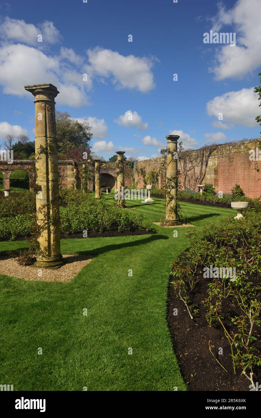 The Rose Garden at Hever Castle, Kent, seen in spring-time Stock Photo ...