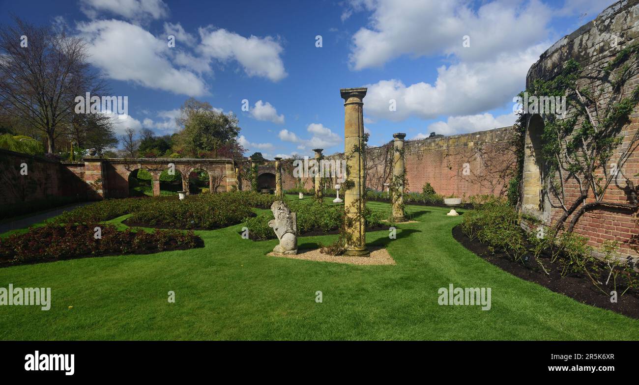 The Rose Garden at Hever Castle, Kent, seen in spring-time Stock Photo ...