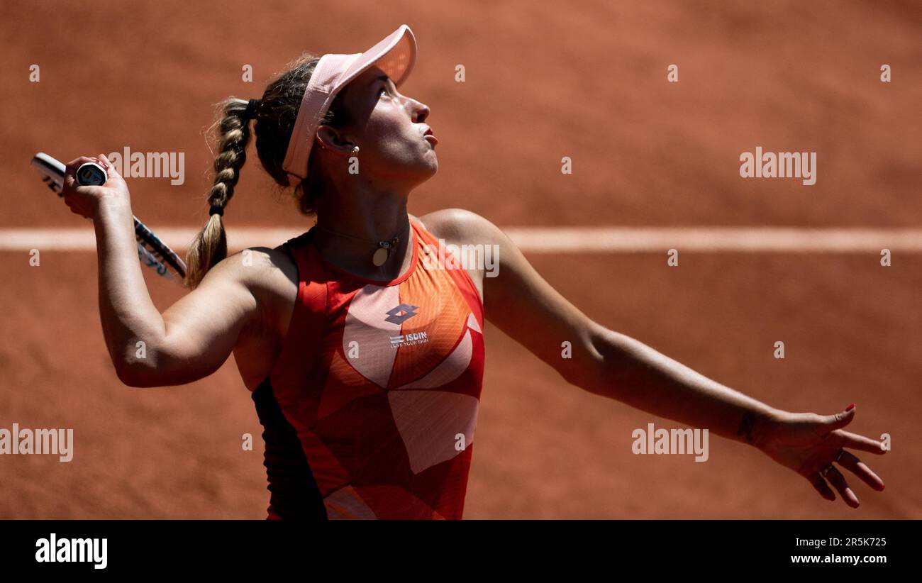 Paris, France. 04th June, 2023. Belgian Elise Mertens pictured in ...
