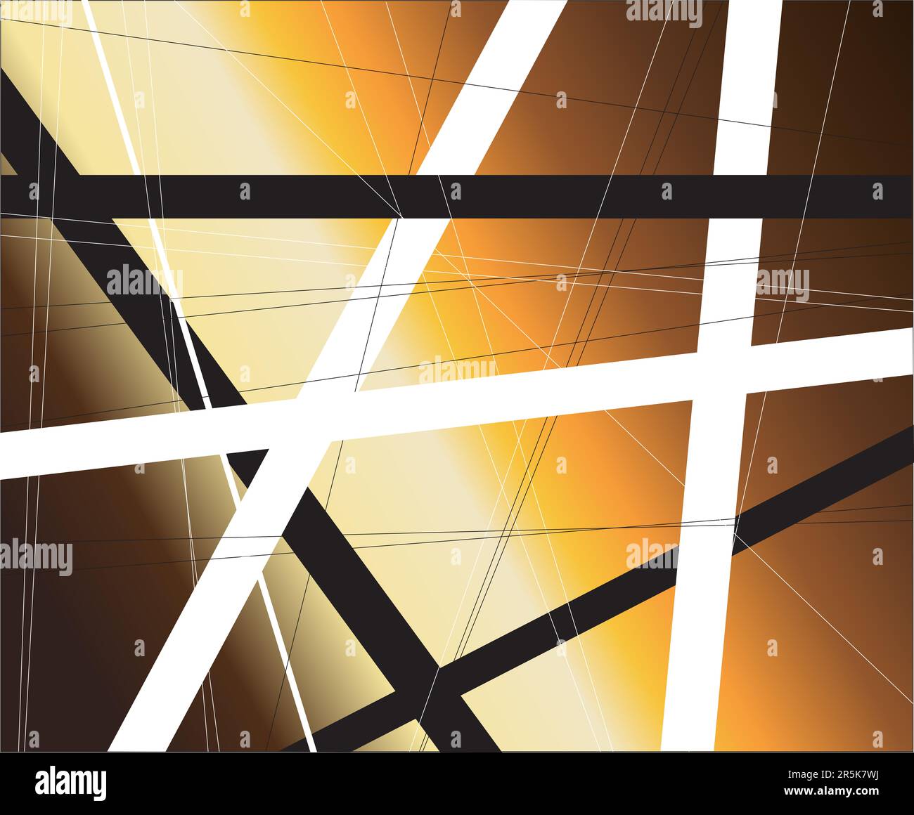 A background with black and white criss cross items set over a gold ...