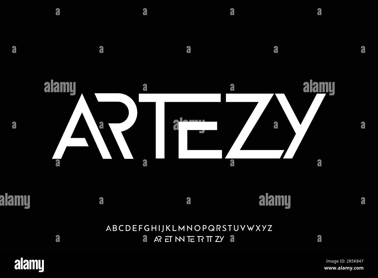 Creative abstract modern sans serif font vector with ligature style ...