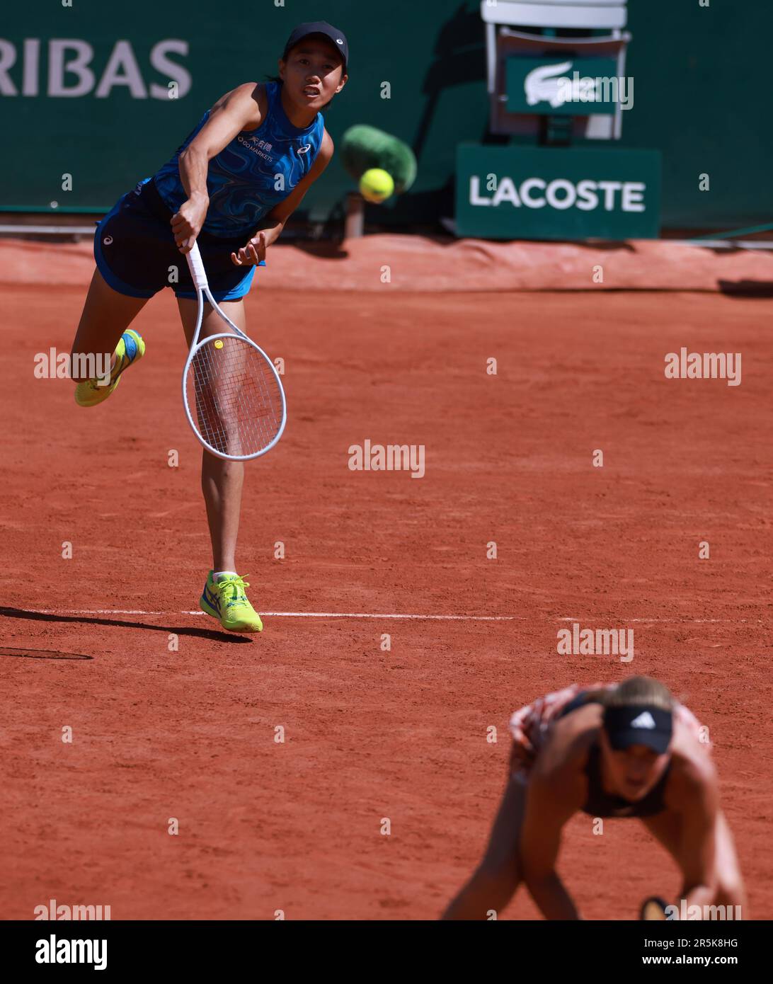 Paris, France. 4th June, 2023. Zhang Shuai (L) of China/Kristina ...