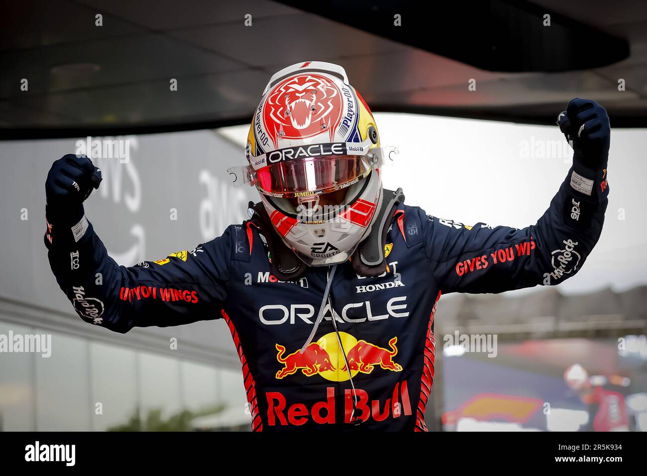 BARCELONA - Max Verstappen (Red Bull Racing) cheers after winning the ...