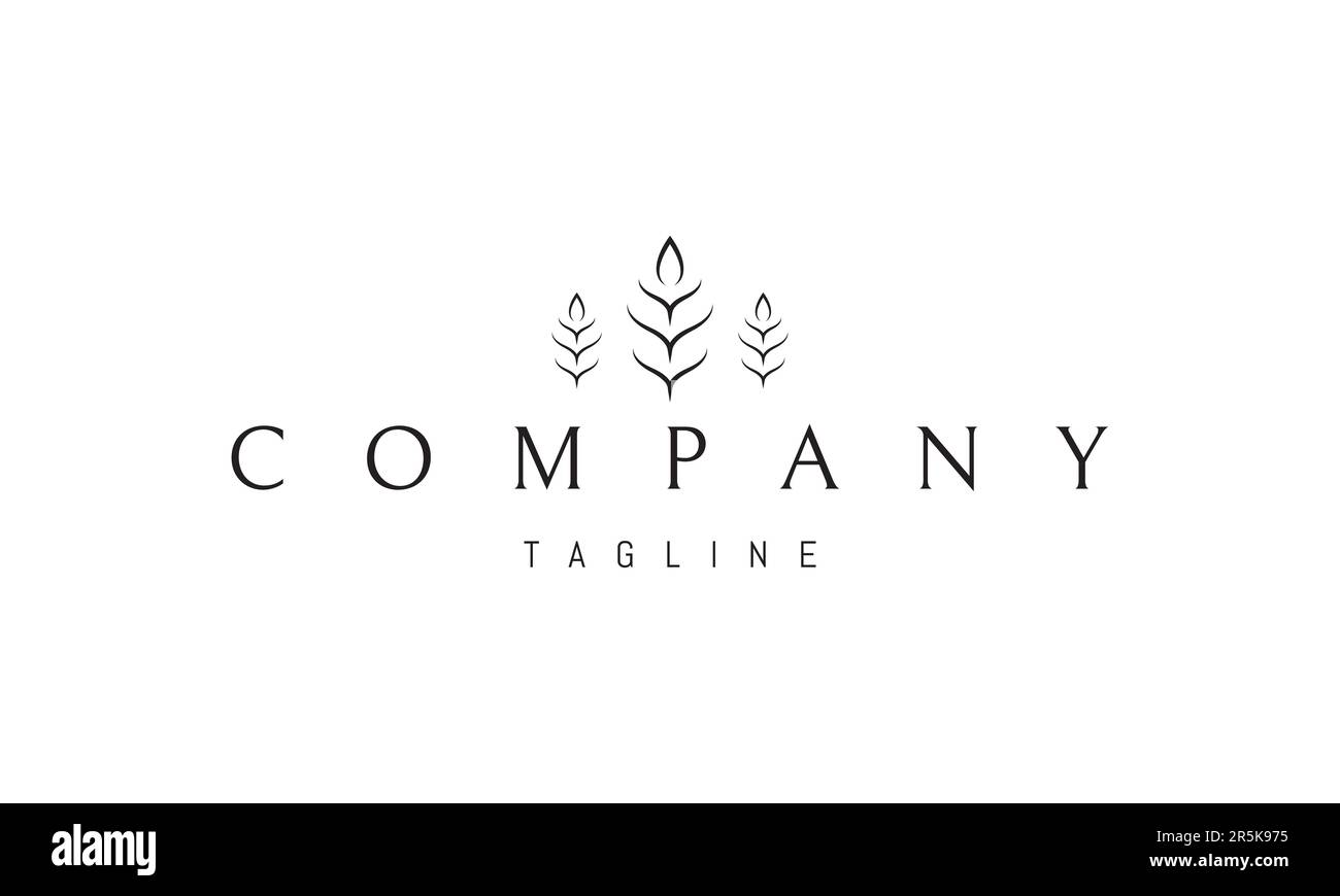 Vector logo on which an abstract image of three wheat spikelets in a ...