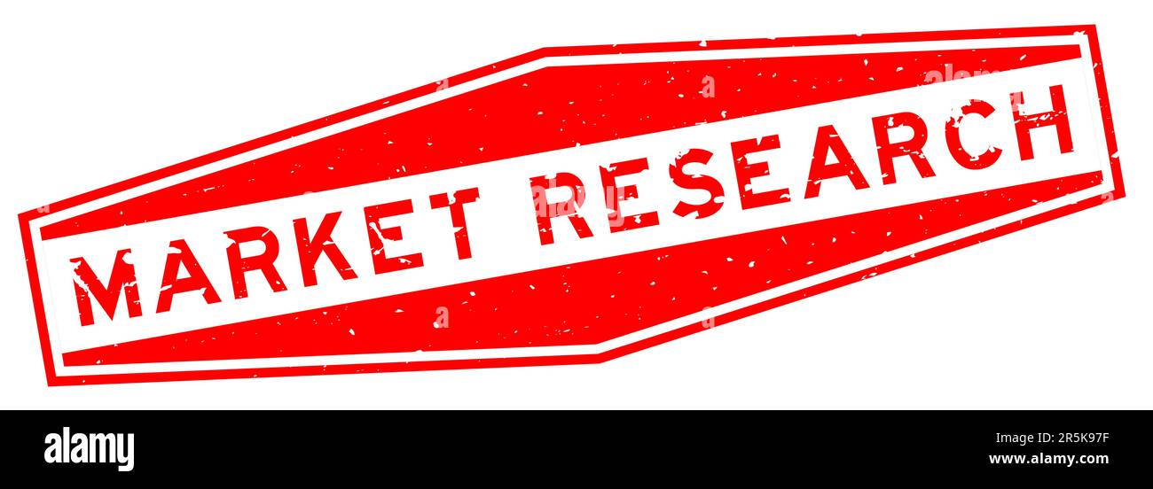 Grunge red market research word hexagon rubber seal stamp on white background Stock Vector Image ...
