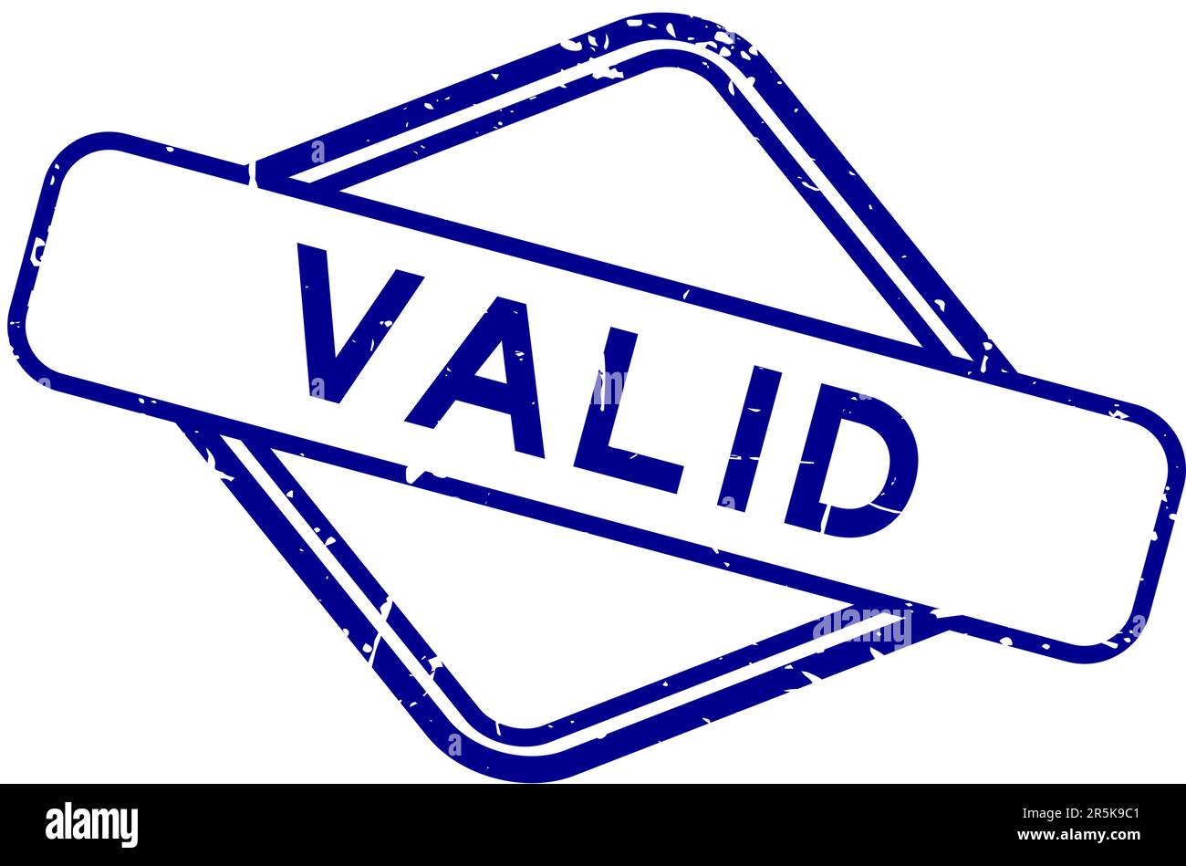 Grunge blue valid word rubber seal stamp on white background Stock ...