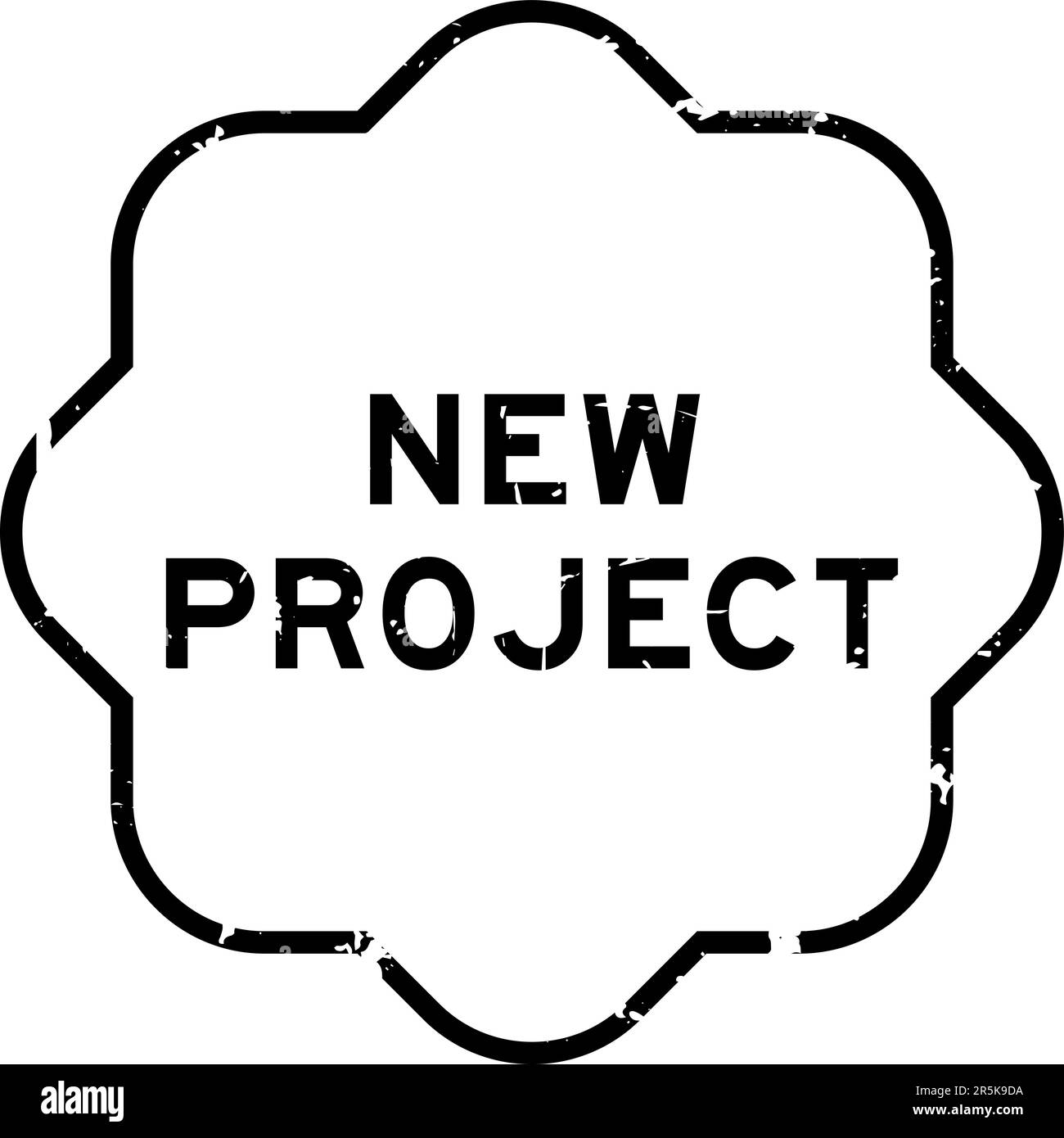 Grunge black new project word rubber seal stamp on white background ...