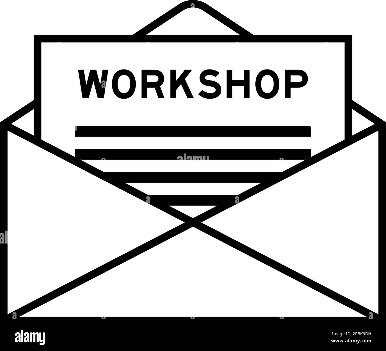 Envelope and letter sign with word workshop as the headline Stock ...