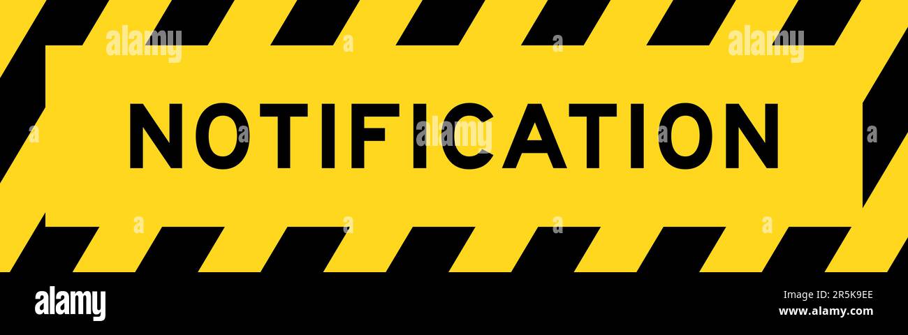 Yellow and black color with line striped label banner with word ...