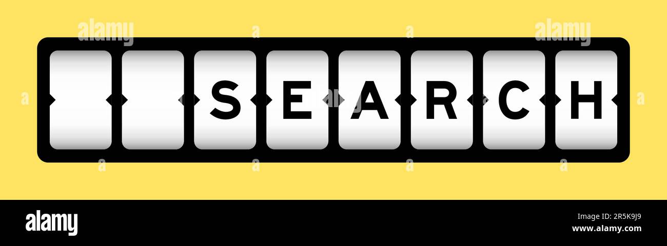 Black color in word search on slot banner with yellow color background ...