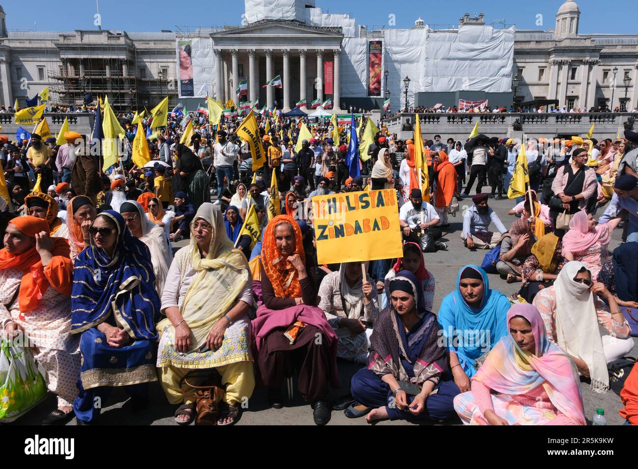 Trafalgar Square, London, UK. 4th June 2023, Sikhs in Trafalgar Square ...