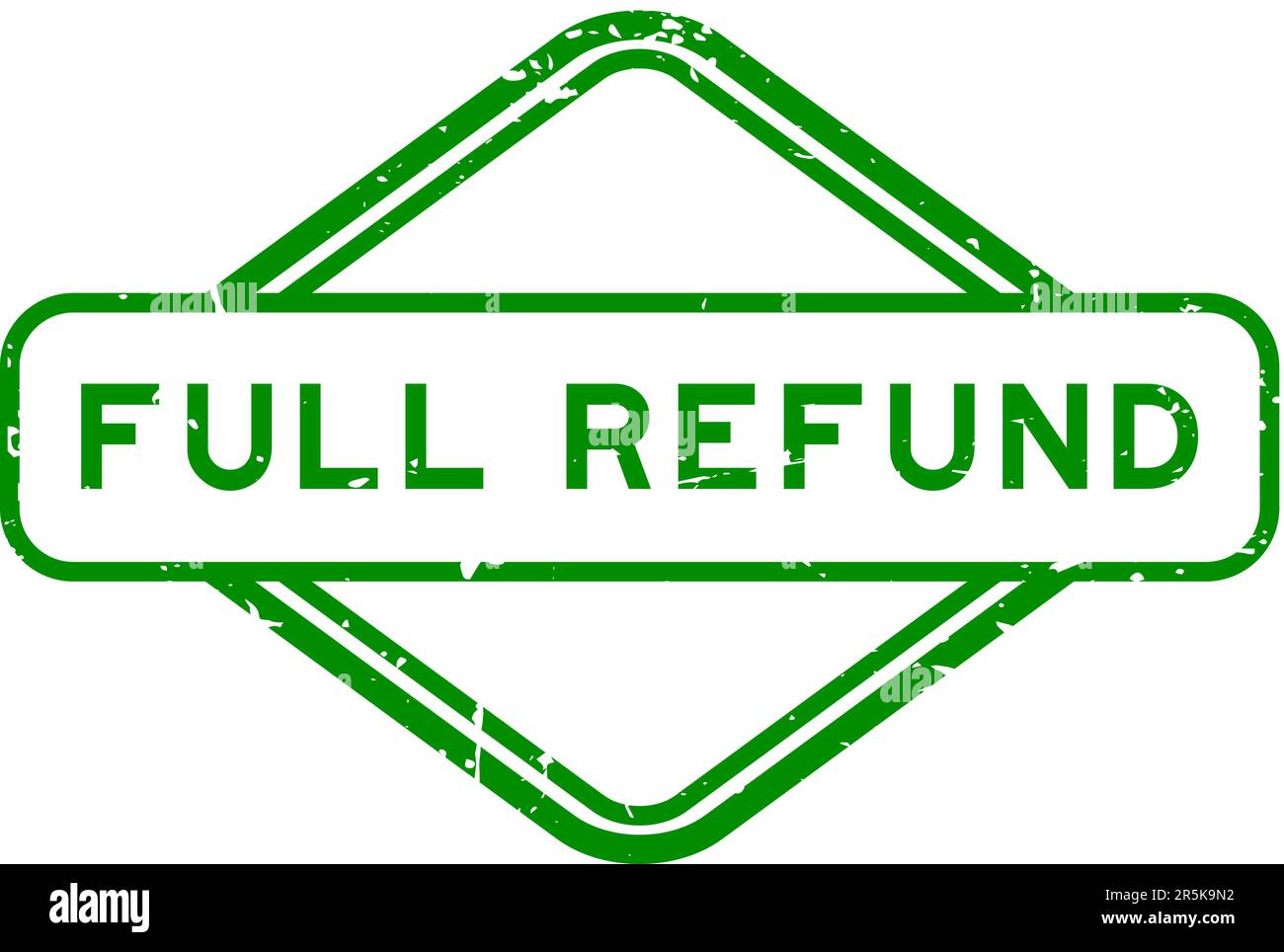 Grunge green full refund word rubber seal stamp on white background ...