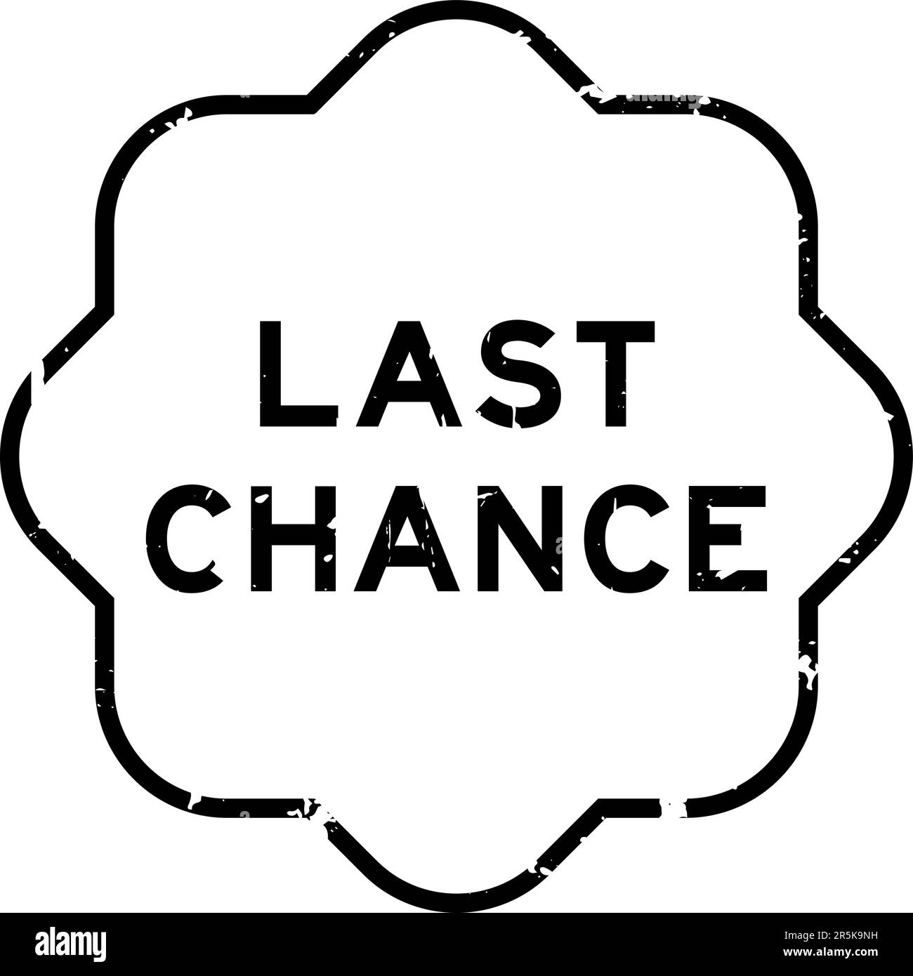 Grunge black last chance word rubber seal stamp on wthie background ...