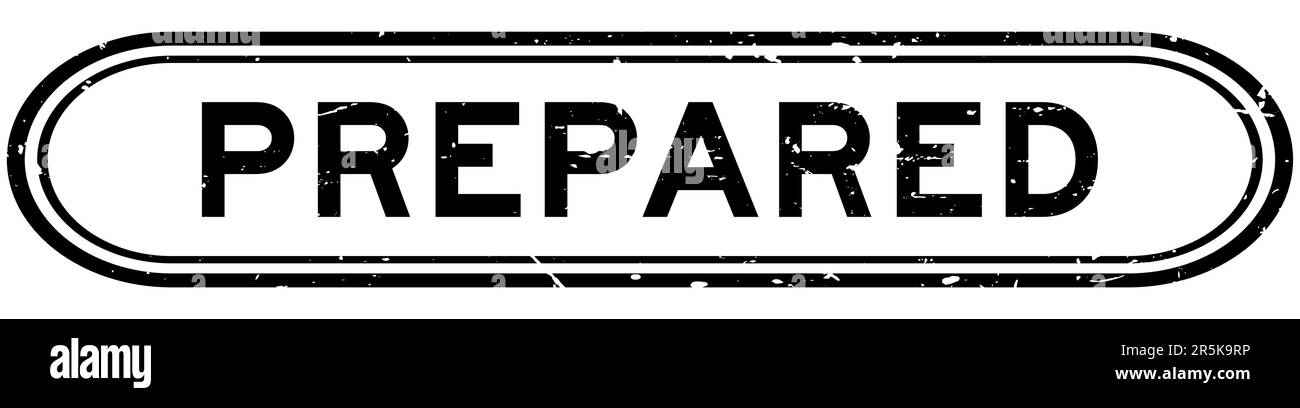 Grunge black prepared word rubber seal stamp on white background Stock ...