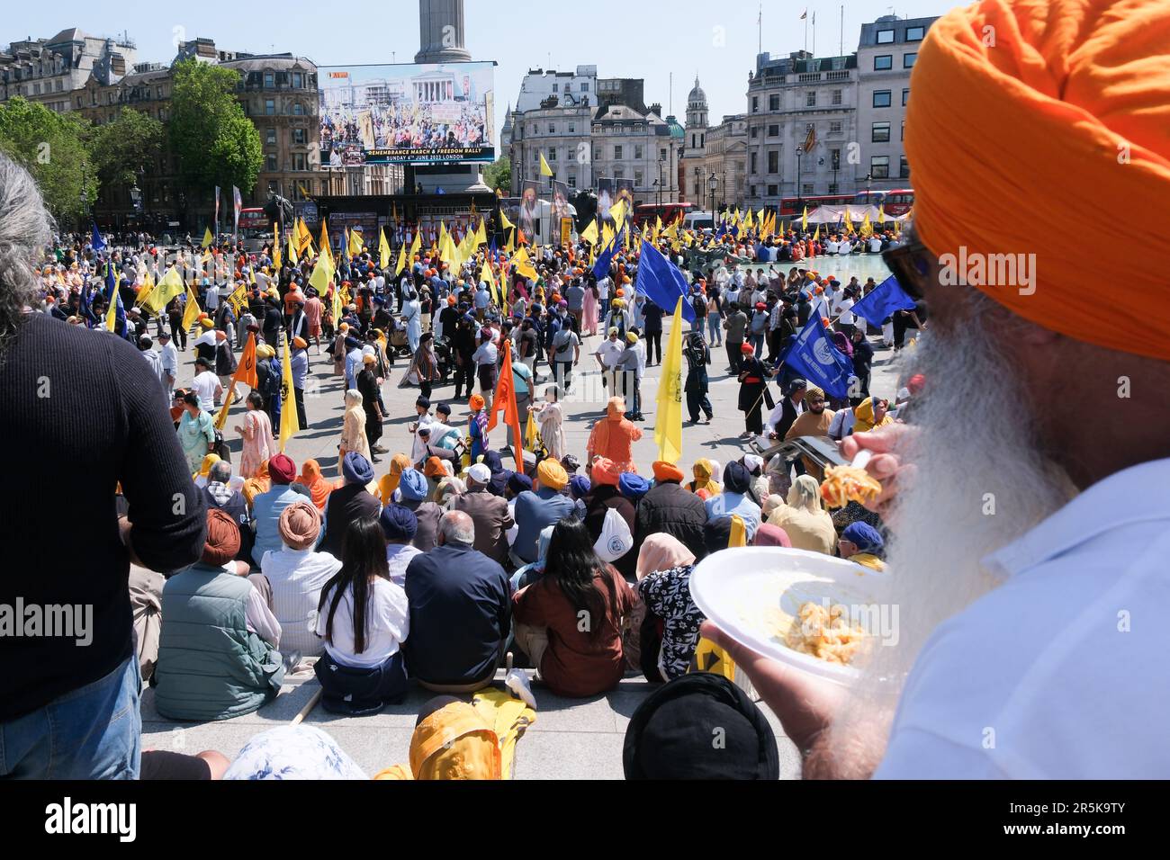 Trafalgar Square, London, UK. 4th June 2023, Sikhs in Trafalgar Square ...