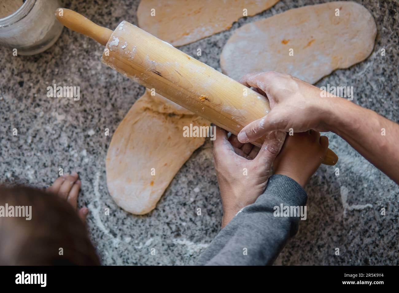 Father and son cooking together Stock Photo - Alamy