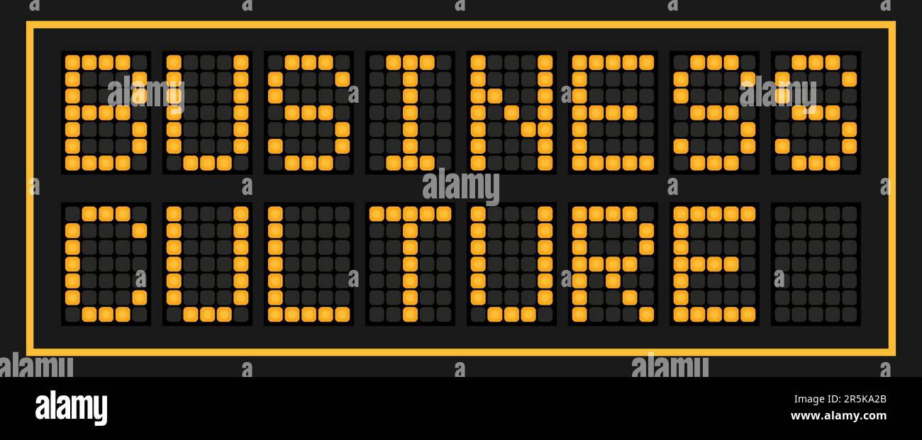 Orange color led banner in word business culture on black background ...