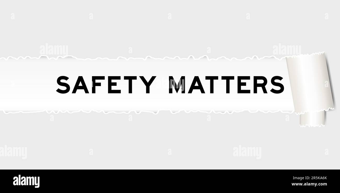 Ripped gray paper background that have word safety matters under torn part Stock Vector Image ...