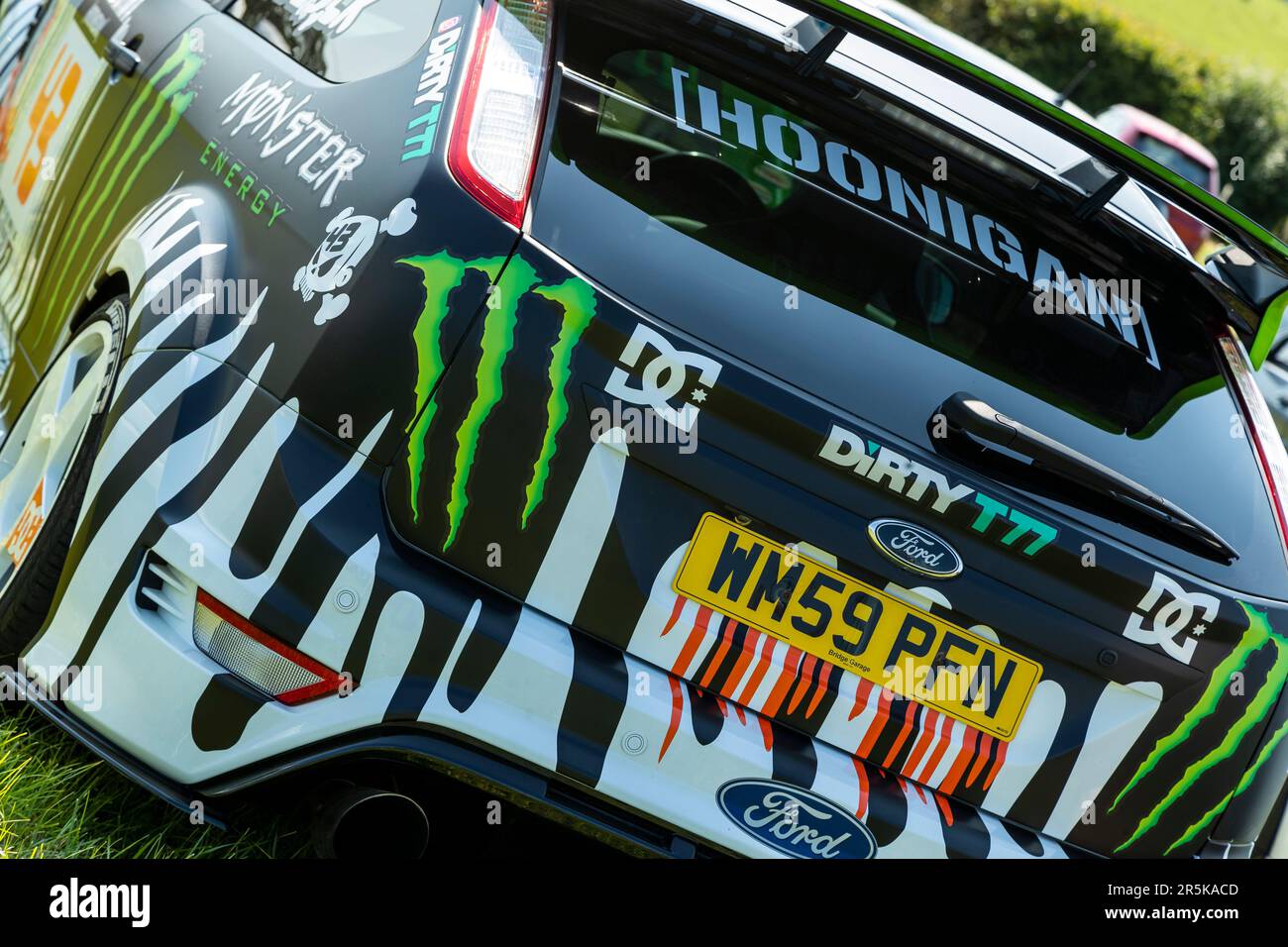 Custom Ford Focus. Classic car meet at Hanley Farm, Chepstow Stock ...