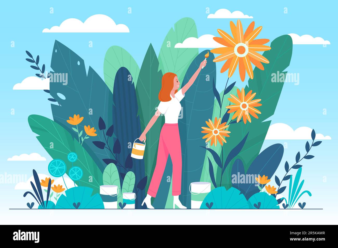 Optimistic positive mindset and good mood, psychology concept vector ...