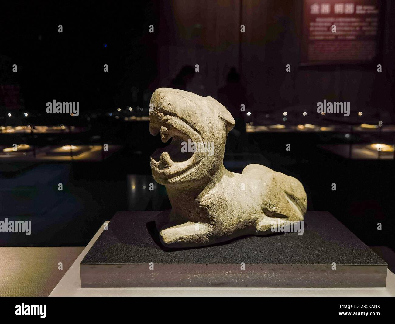 CHENGDU, CHINA - JUNE 2, 2023 - A kneeling stone tiger is seen at the ...