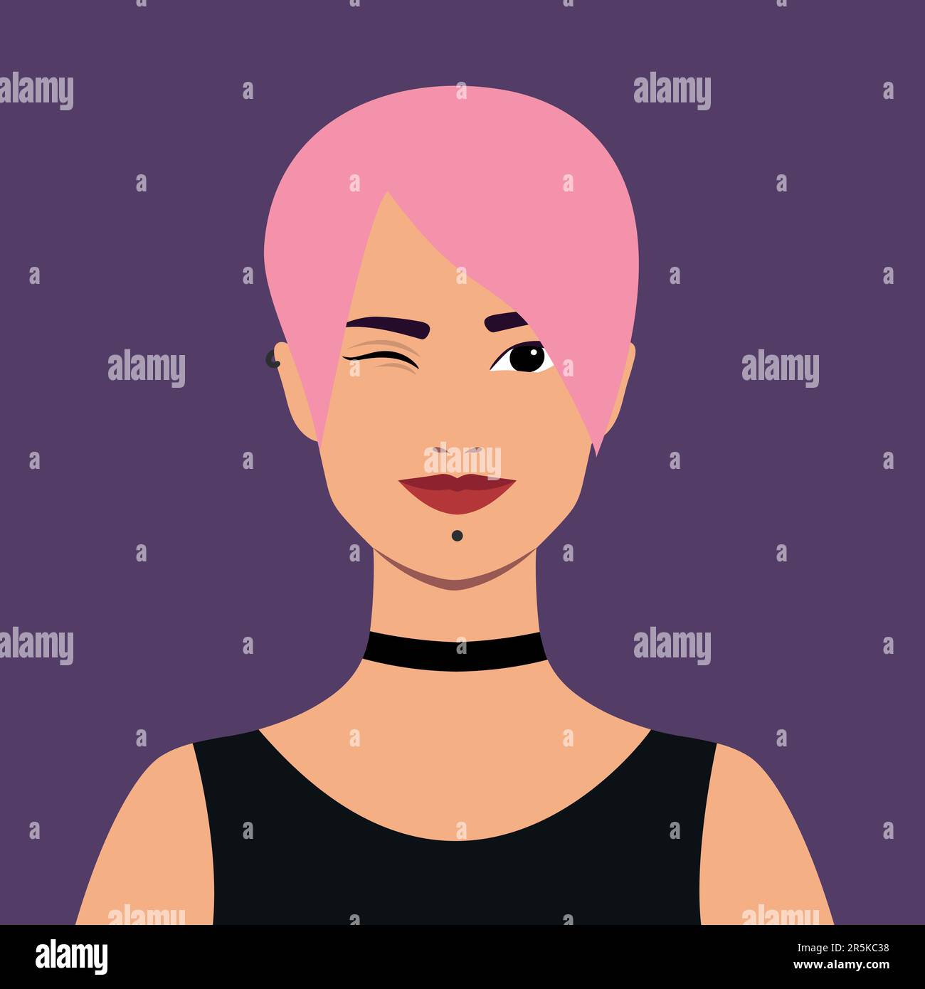 Winking woman fashion Stock Vector Images - Alamy