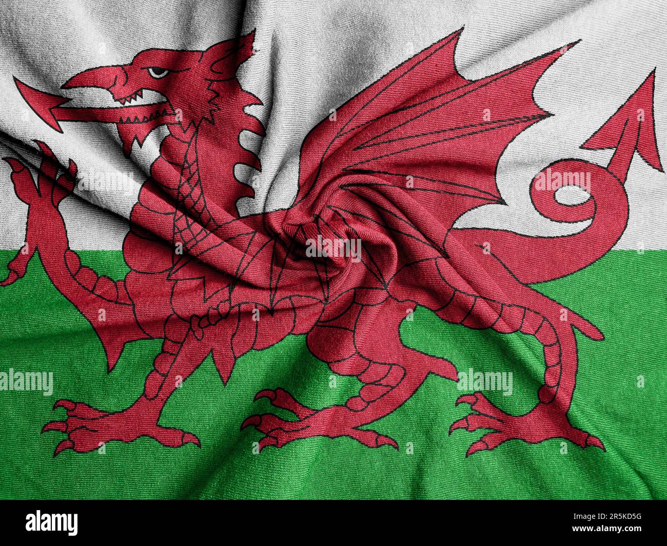 Fabric Flag of the Wales, National Flag of the Wales Stock Photo - Alamy