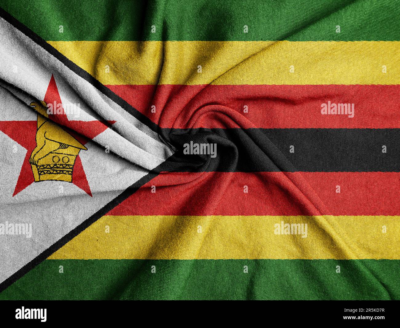 Fabric Flag of the Zimbabwe, National Flag of the Zimbabwe Stock Photo ...