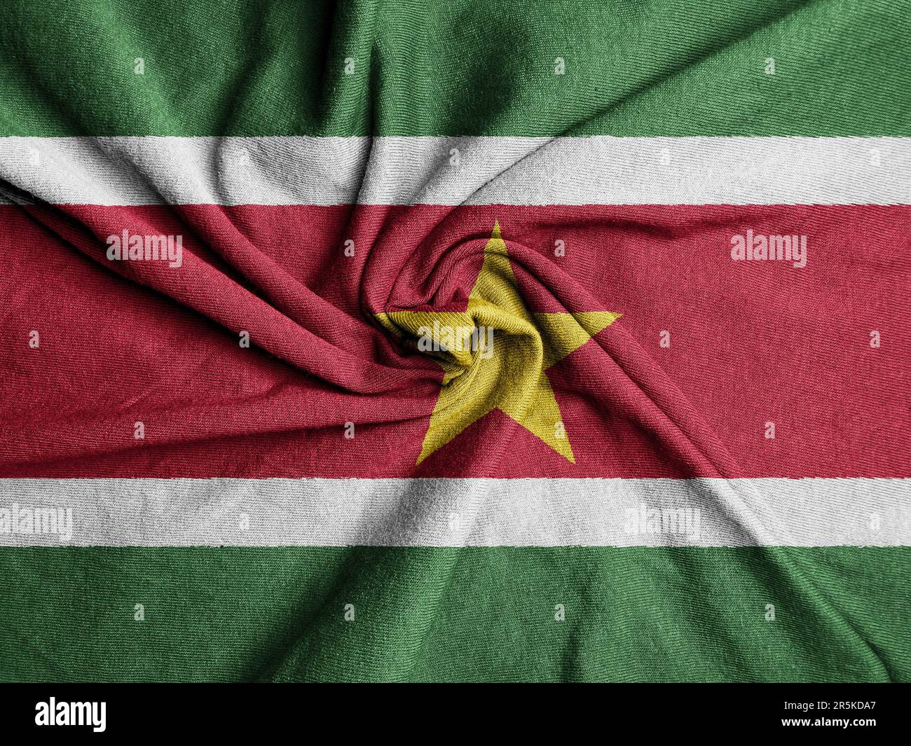 Fabric Flag of the Suriname, National Flag of the Suriname Stock Photo ...