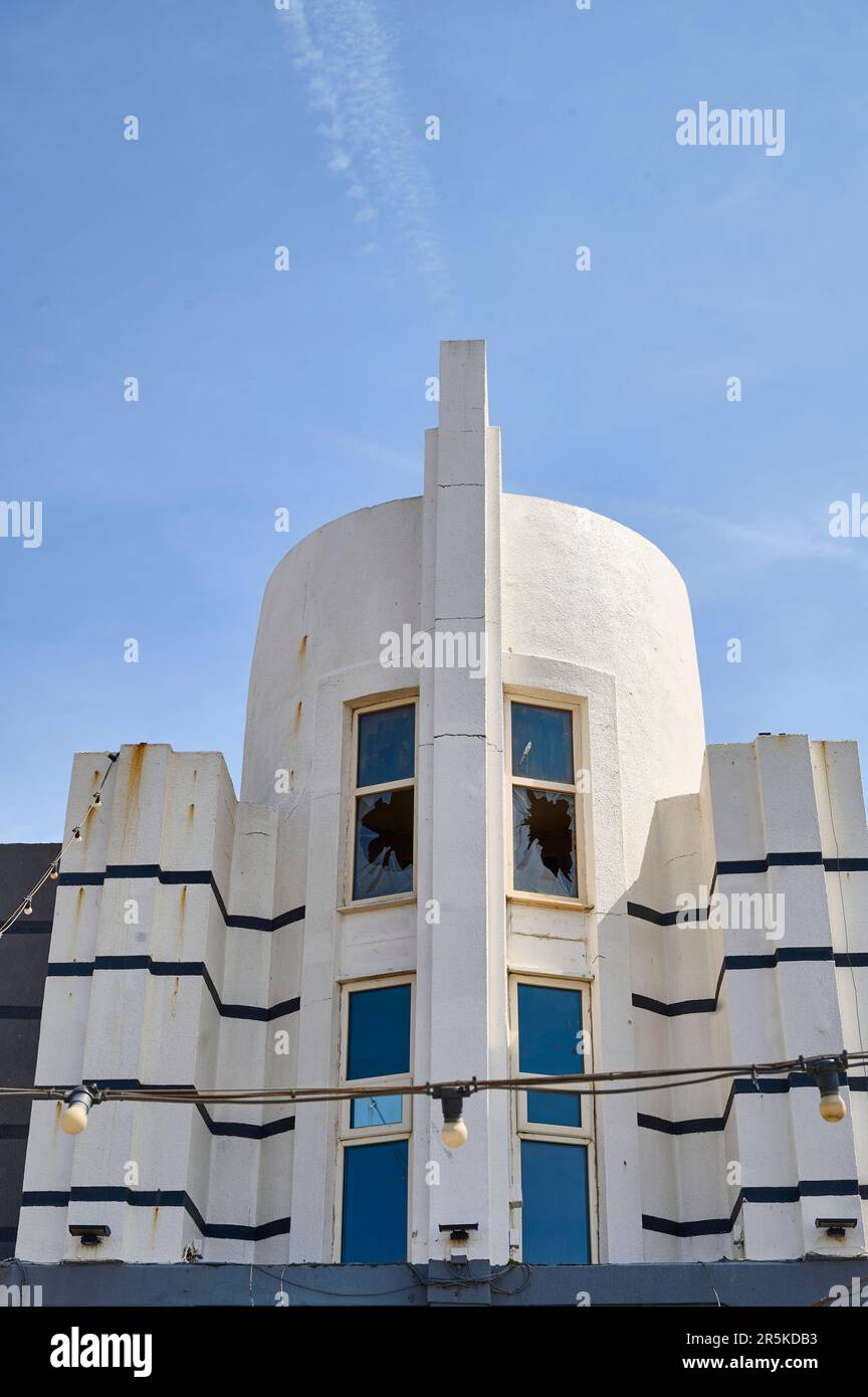 The abandoned and part boarded up Yates pub on Blackpool promenade ...