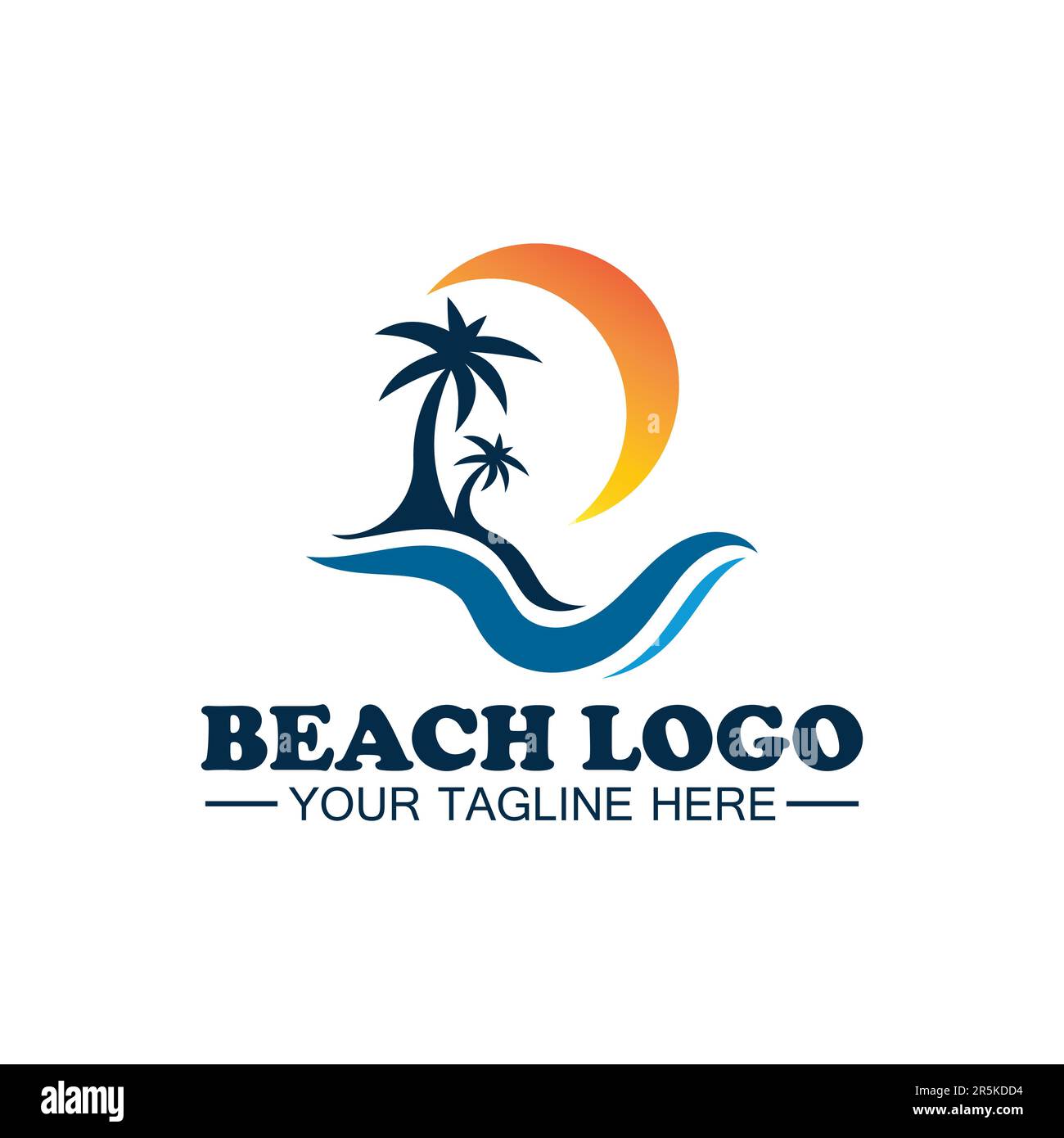 Beach logo design Vector template Stock Vector Image & Art - Alamy