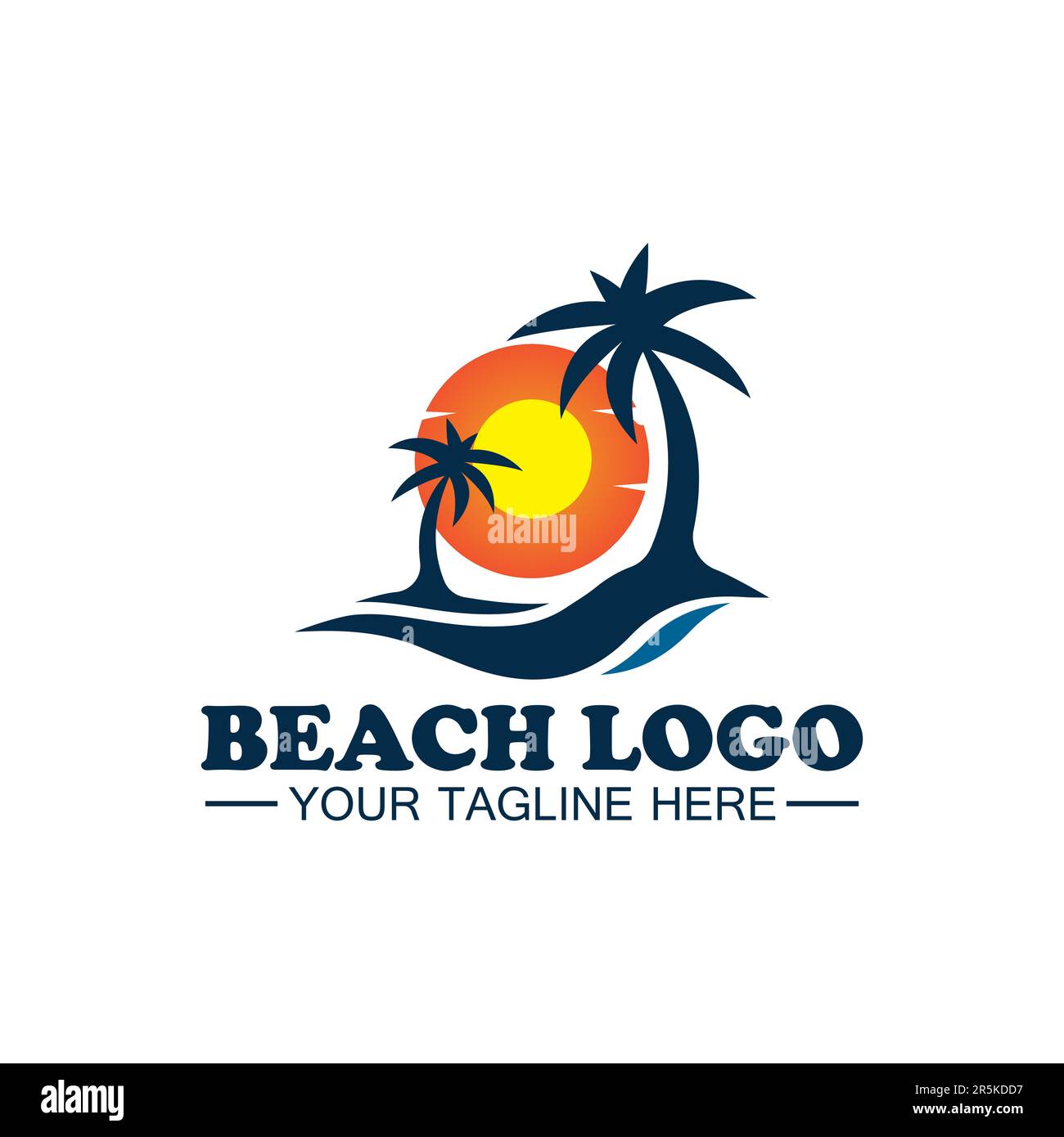 Beach logo design Vector template Stock Vector Image & Art - Alamy
